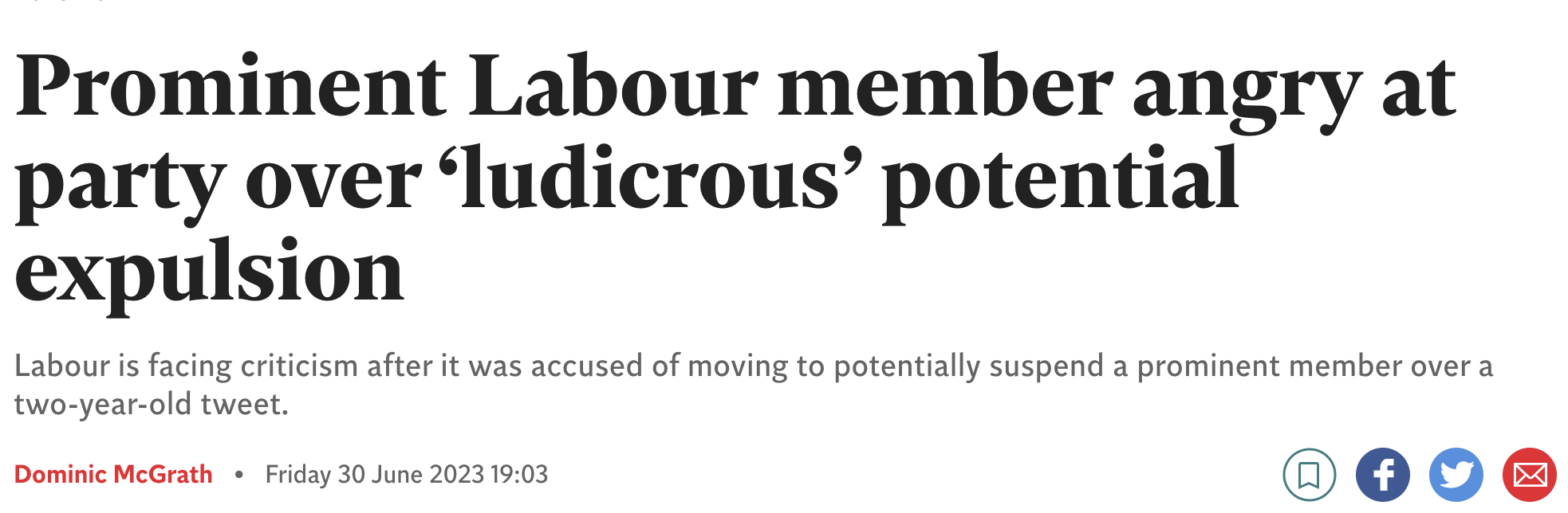 Prominent Labour member angry at party over ‘ludicrous’ potential ...